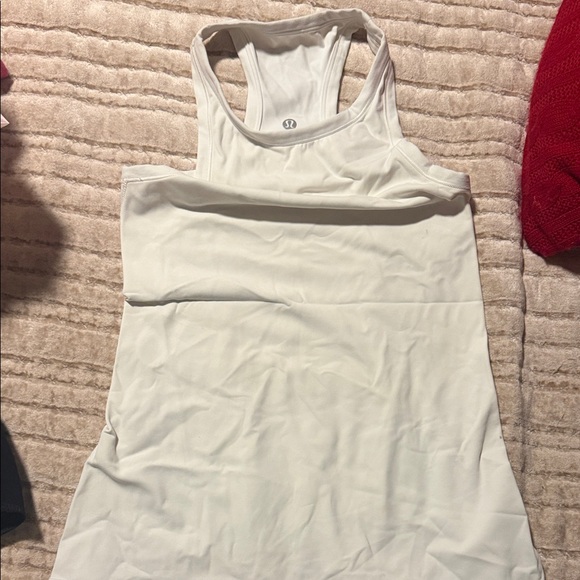 lululemon athletica | Tops | Lululemon Athletica Cream Racerback Tank ...